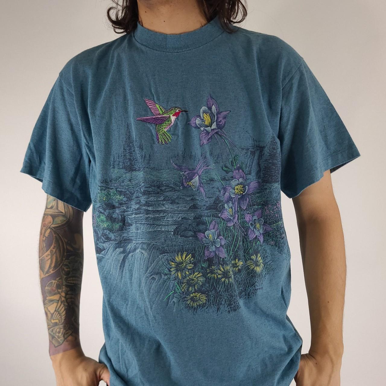 Vintage 90's Habitat Hummingbird Tee. Features wrap... | Depop