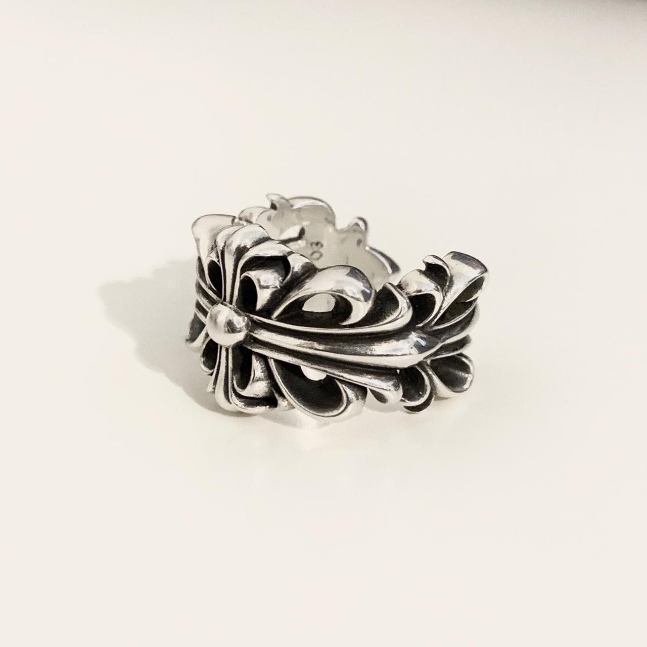 chrome hearts double floral ring size 10 | Depop