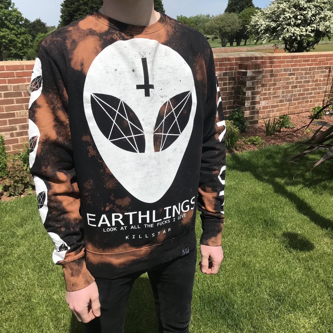 KILLSTAR CUSTOMISED ALIEN EARTHLINGS JUMPER... - Depop