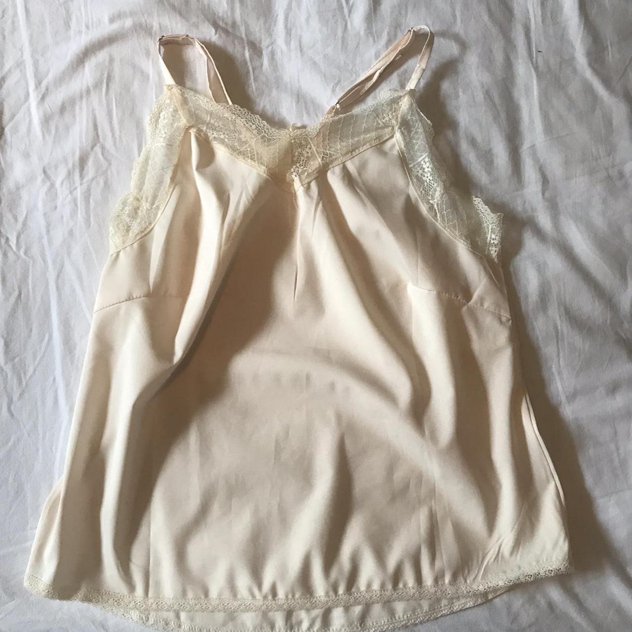 brand new never worn peach/beige cami top in perfect... - Depop