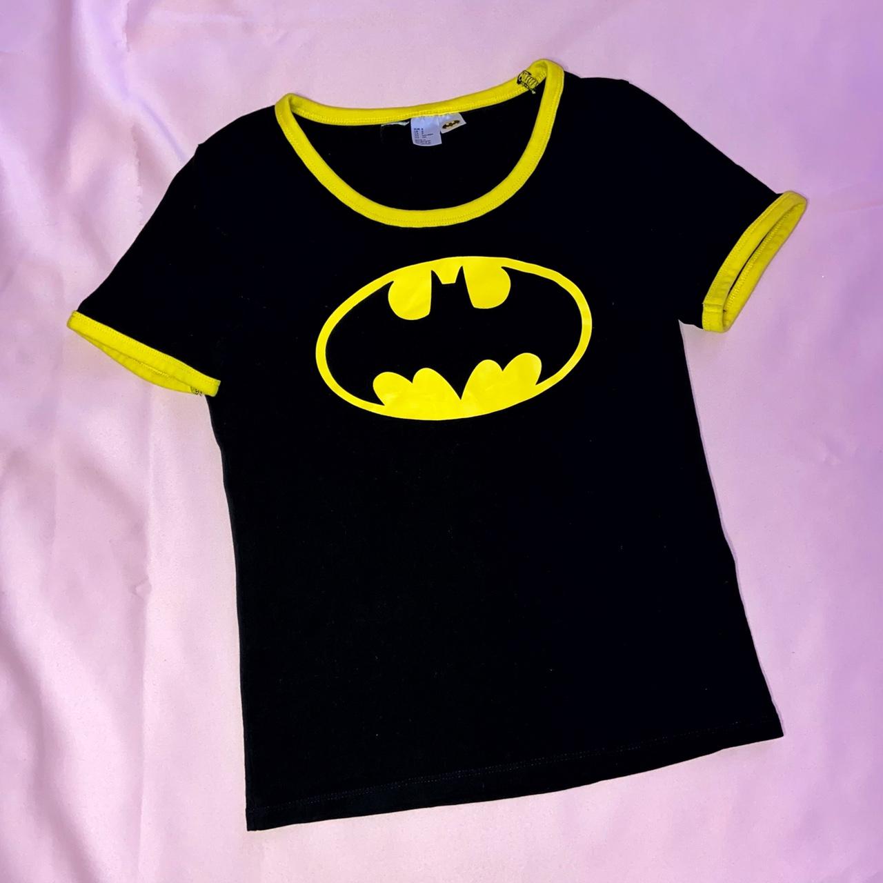 Batman Ringer Tee 🦇💛 Fitted and figure hugging.... - Depop