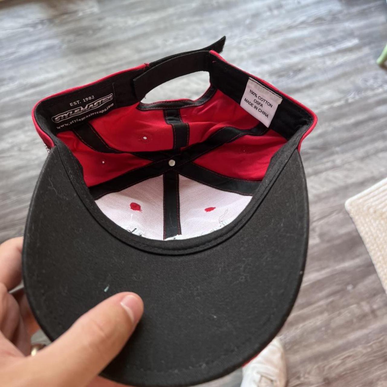 NASCAR Men's Red and Black Hat | Depop