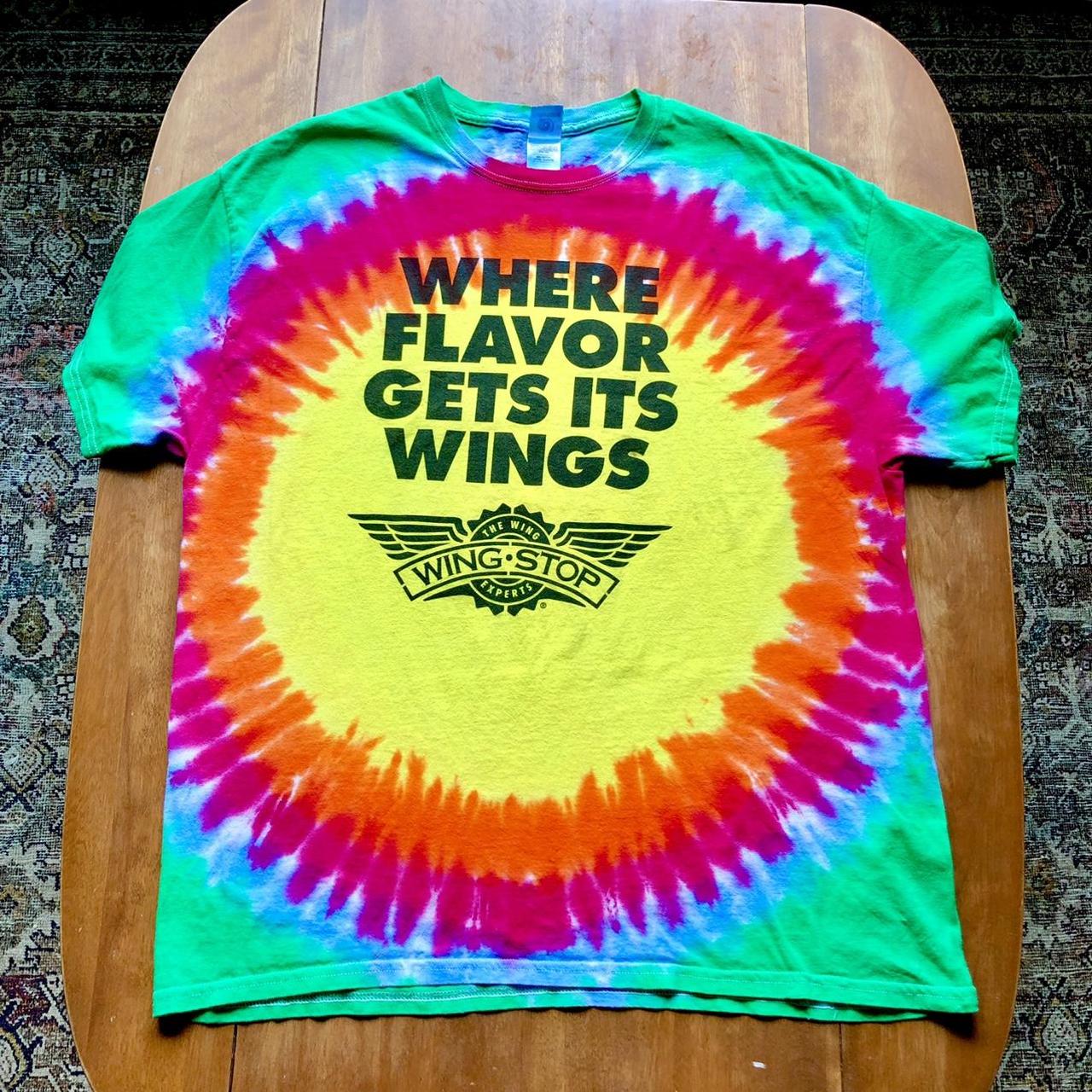 Wingstop Tye Dye T-shirt 🌈🍗🐥 Size XL 23 inches... - Depop