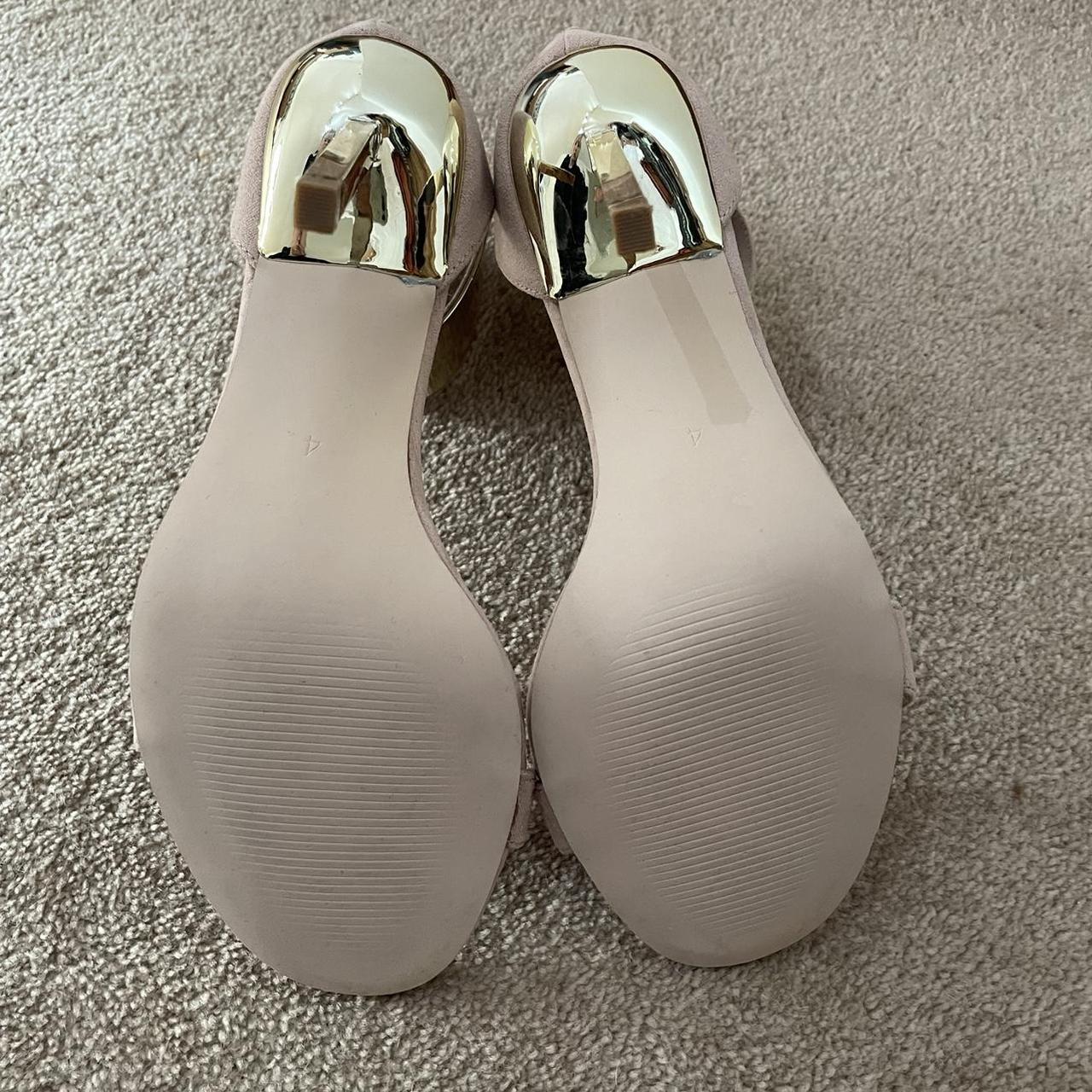 ASOS Women's Pink and Gold Sandals | Depop