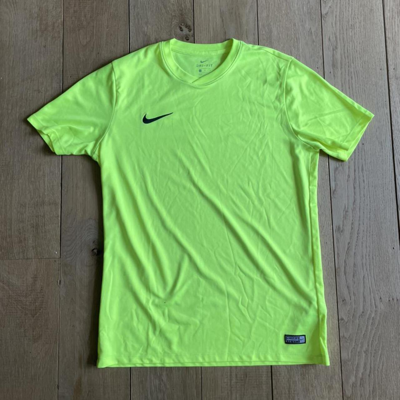 Nike Dri-Fit sports top Hi-Vis yellow - Depop