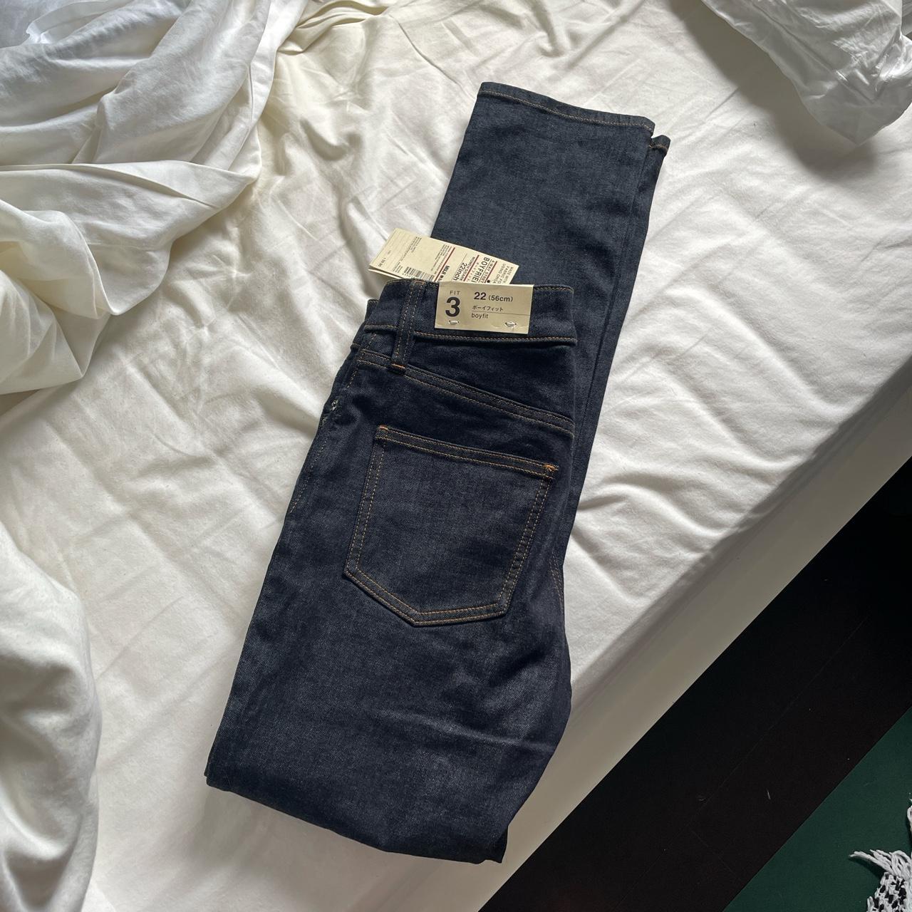 Muji Women's Navy Jeans | Depop