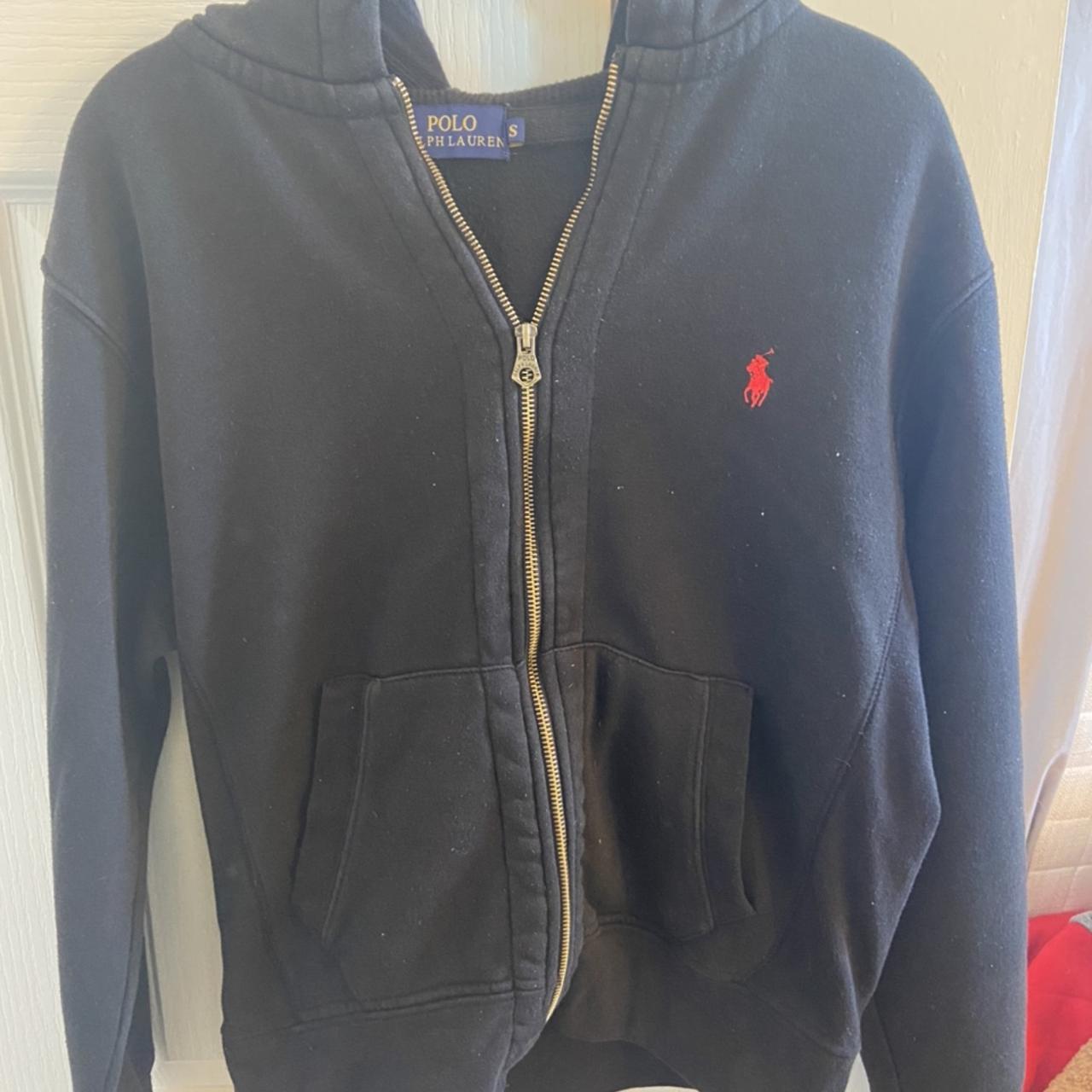 Polo Ralph Lauren zip up black hoodie S - Depop Polo Ralph Lauren zip up black hoodie S - Depop