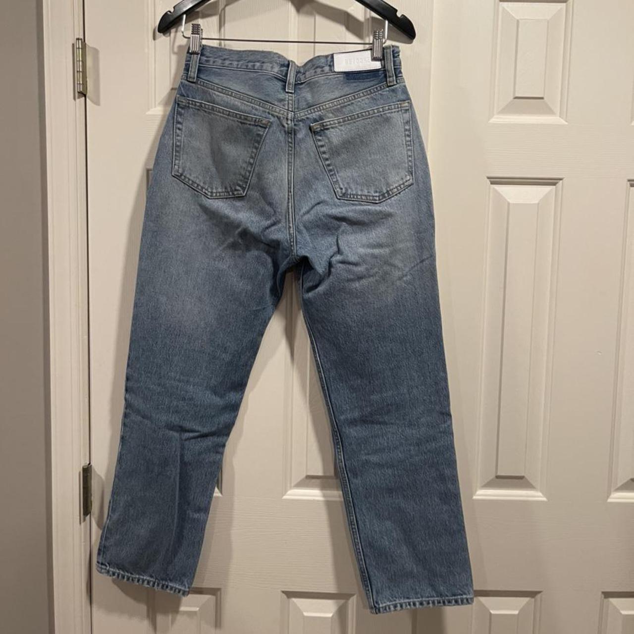 Redone straight leg button fly jeans worn twice very... - Depop