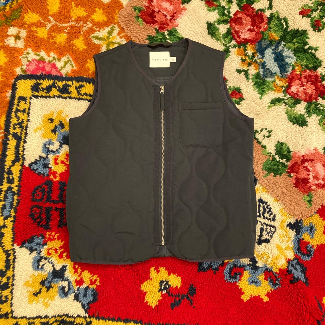 Puffy vest in navy. #topman #vest #military... - Depop