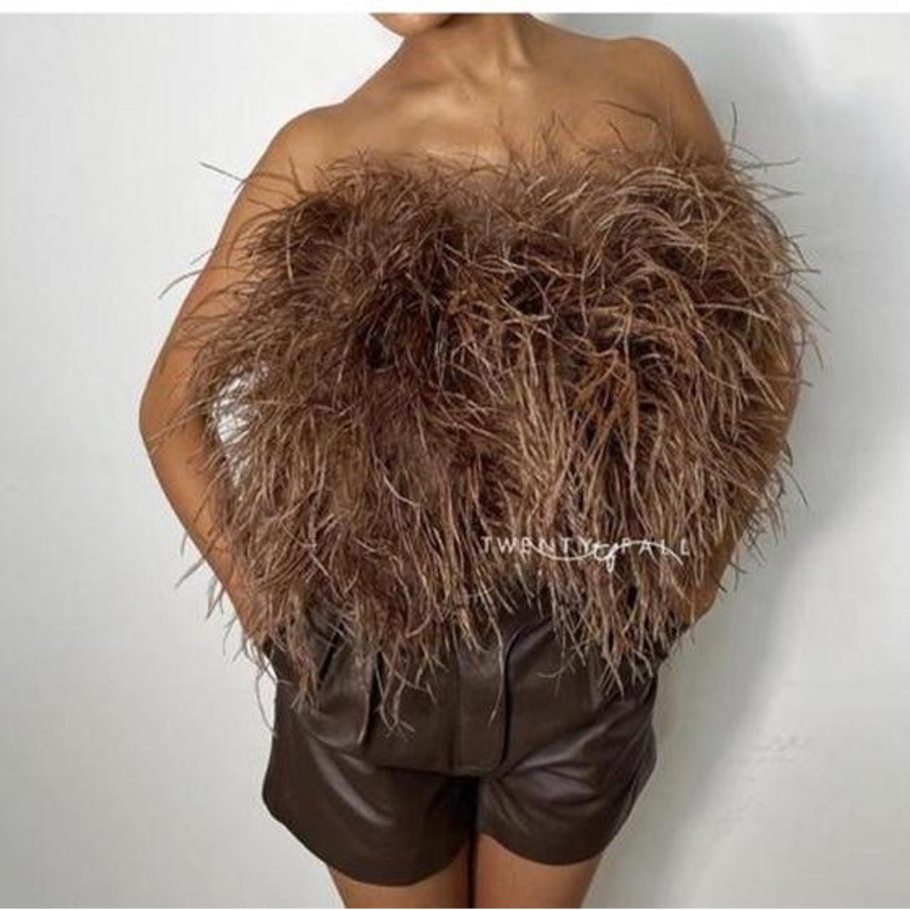 Twenty Fall fur / feathered top message offers... - Depop