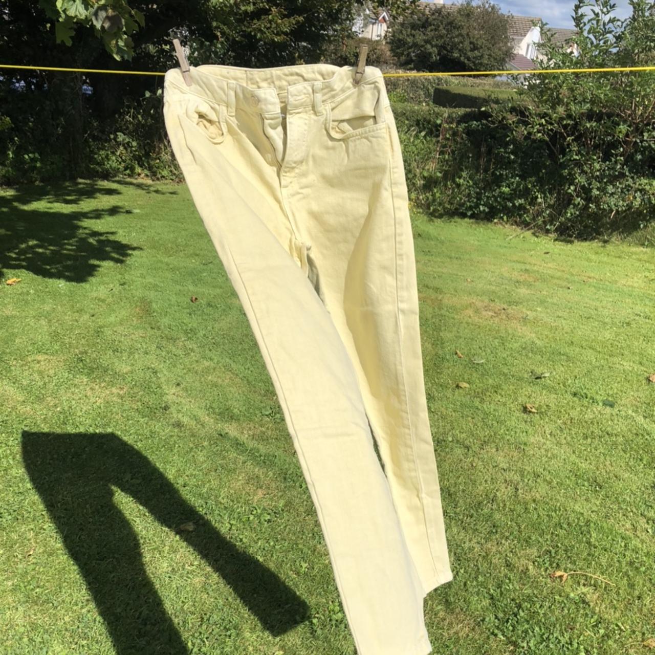 Reclaimed Vintage, washed out yellow jeans. In great... - Depop