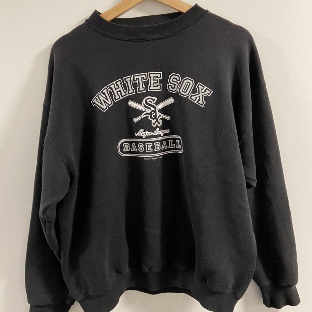Black Vintage White sox Baseball Jumper. Fits nice... - Depop