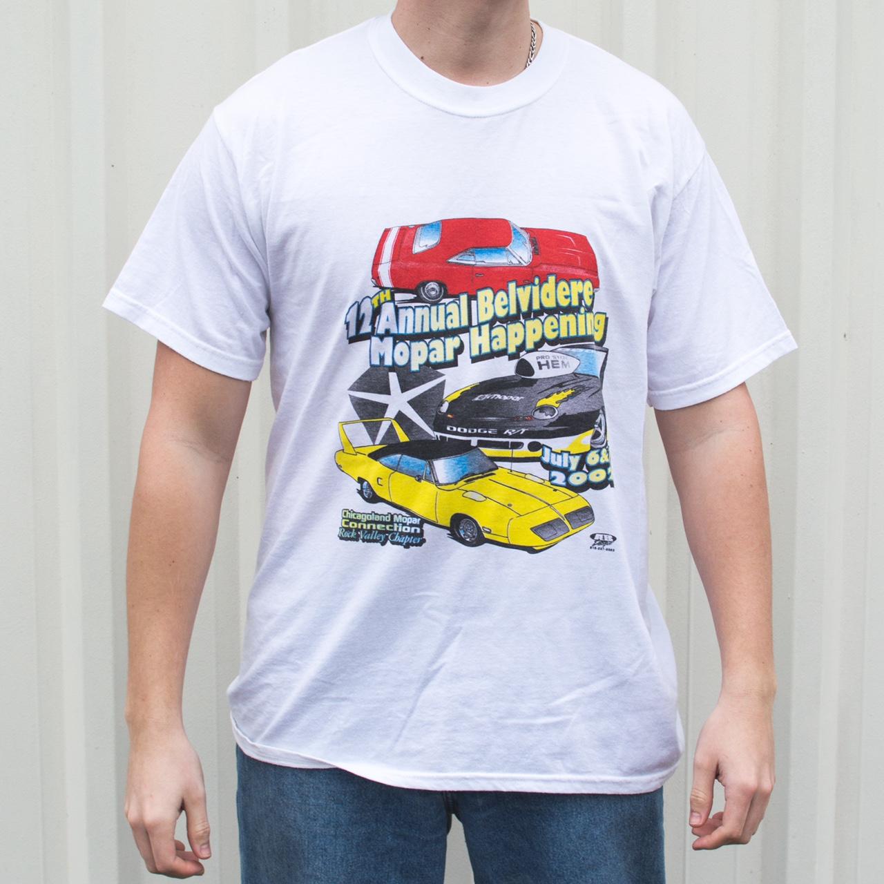 vintage white mopar racing t shirt size men’s large - Depop