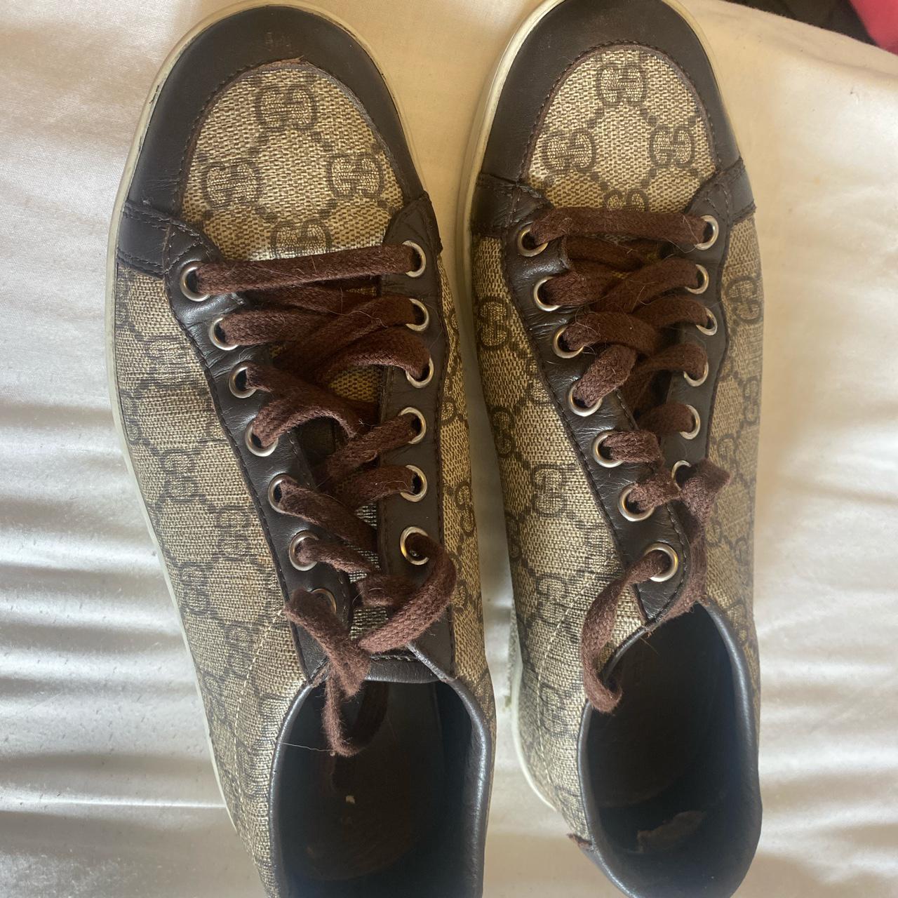 Size 4 Gucci Brooklyn canvas trainers some signs of... - Depop