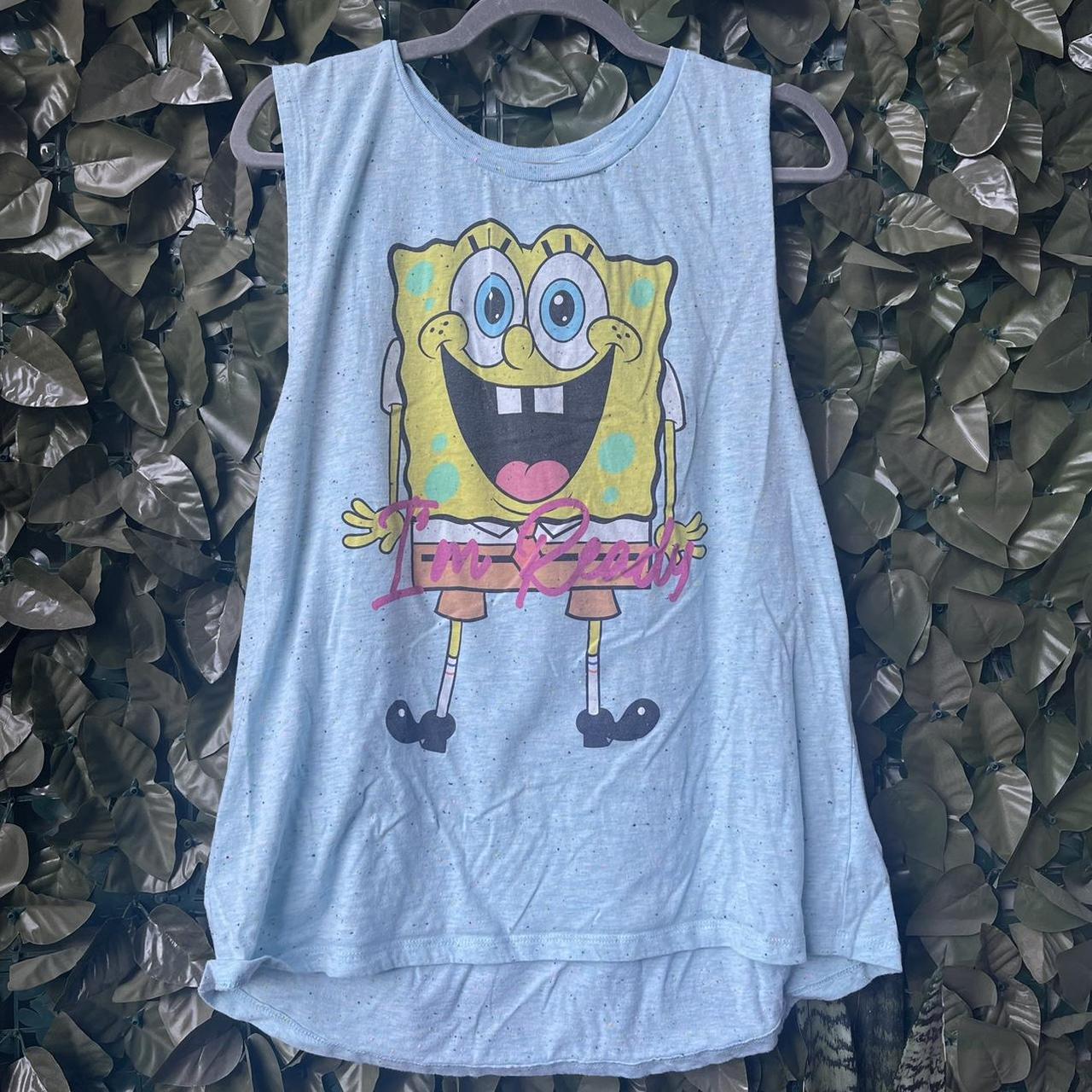 Blue Spongebob tank top • Crewneck tank • Size:... - Depop