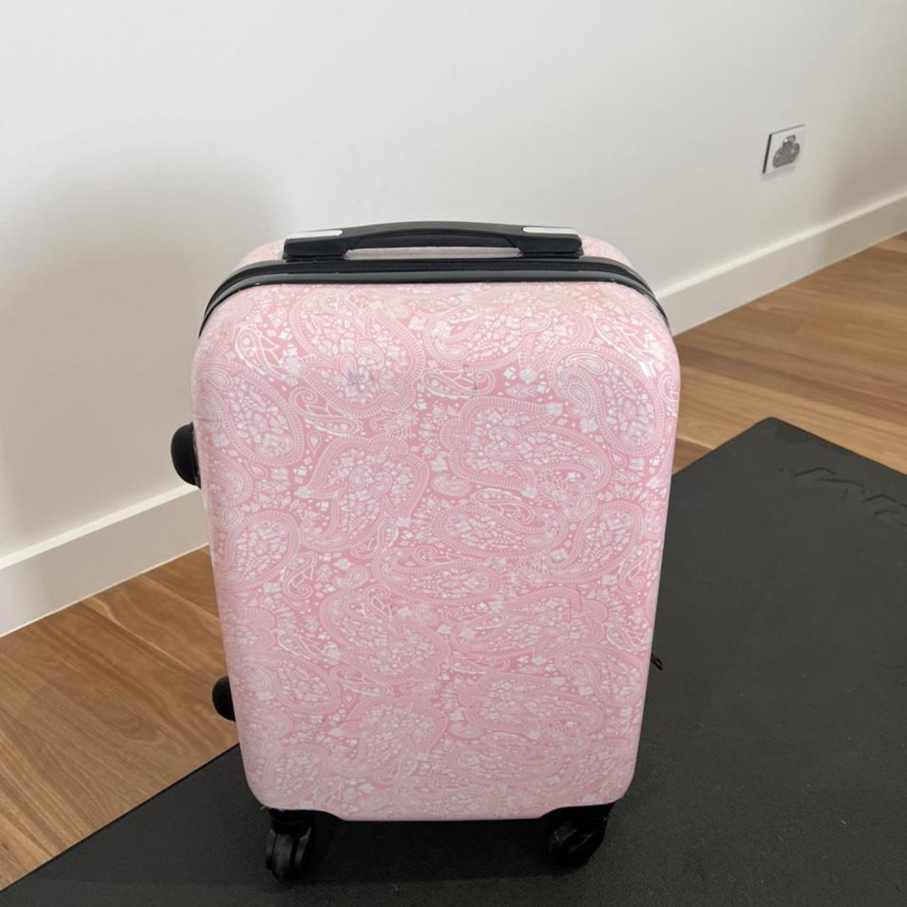 Carry on luggage pink suitcase by typo. 35 cm by 48 cm. - Depop