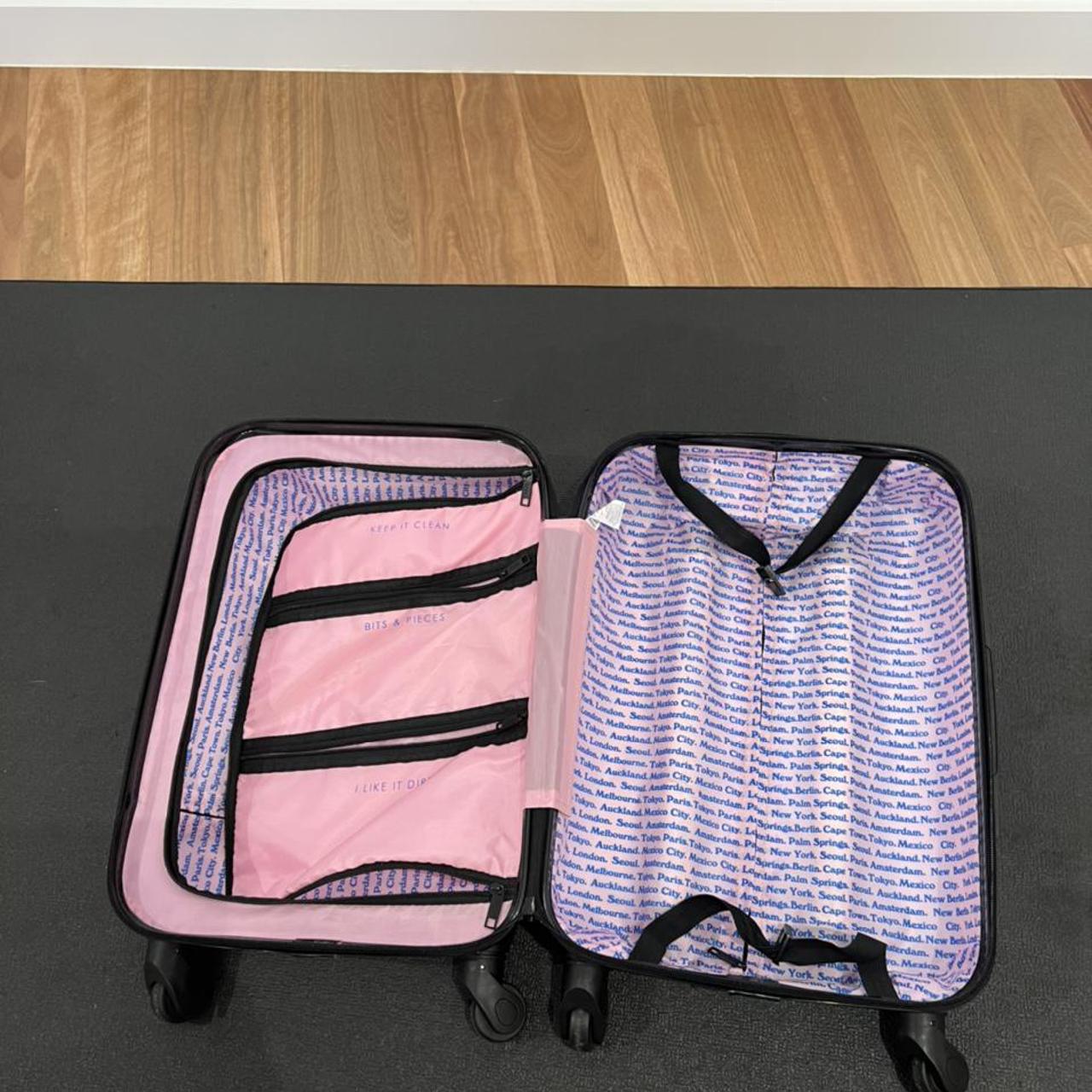 Carry on luggage pink suitcase by typo. 35 cm by 48 cm. - Depop