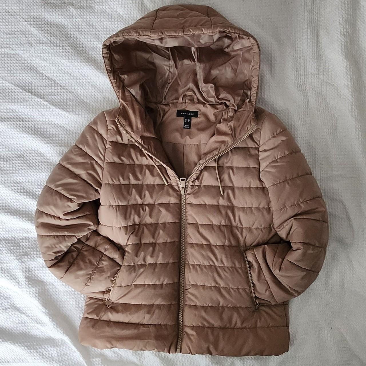 Caramel Hooded Puffer Jacket Lightweight Shower... - Depop
