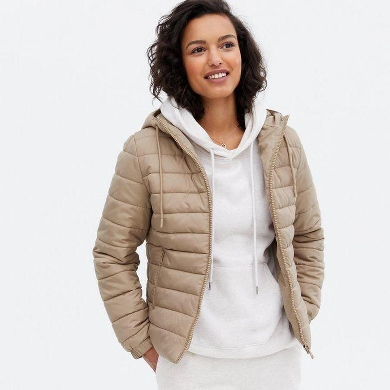 Caramel Hooded Puffer Jacket Lightweight Shower... - Depop