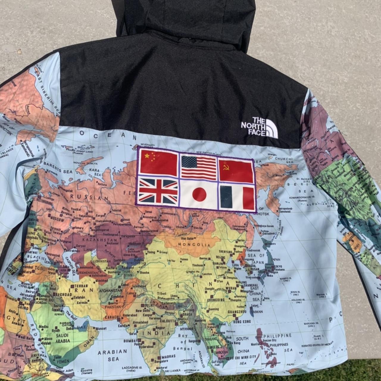 Supreme x North Face Worldwide Map Windbreaker. Used... - Depop