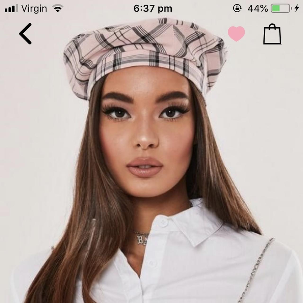 Baby pink vintage look checkered skort worn once... - Depop