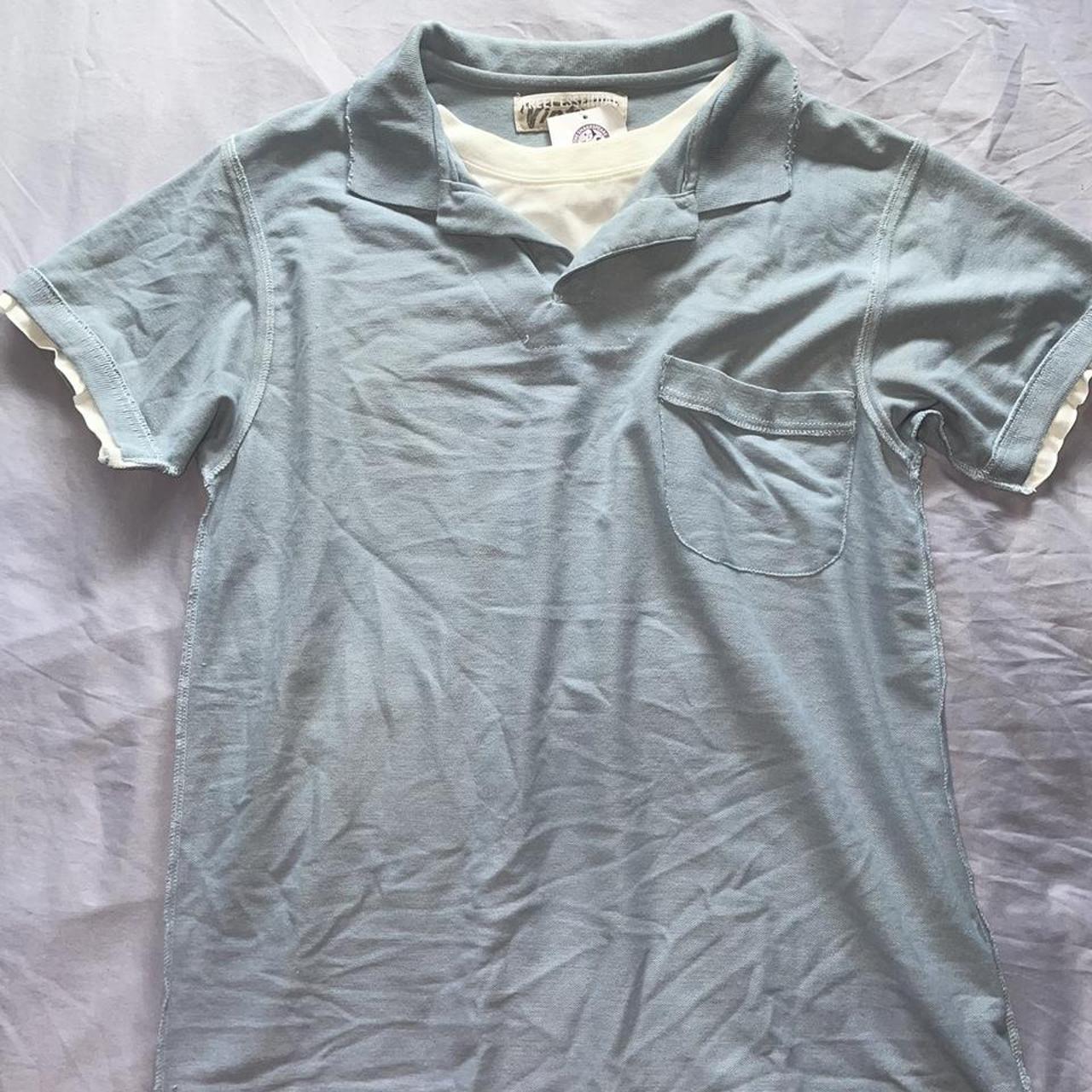 cute oversized double layer polo in lovely blue... - Depop