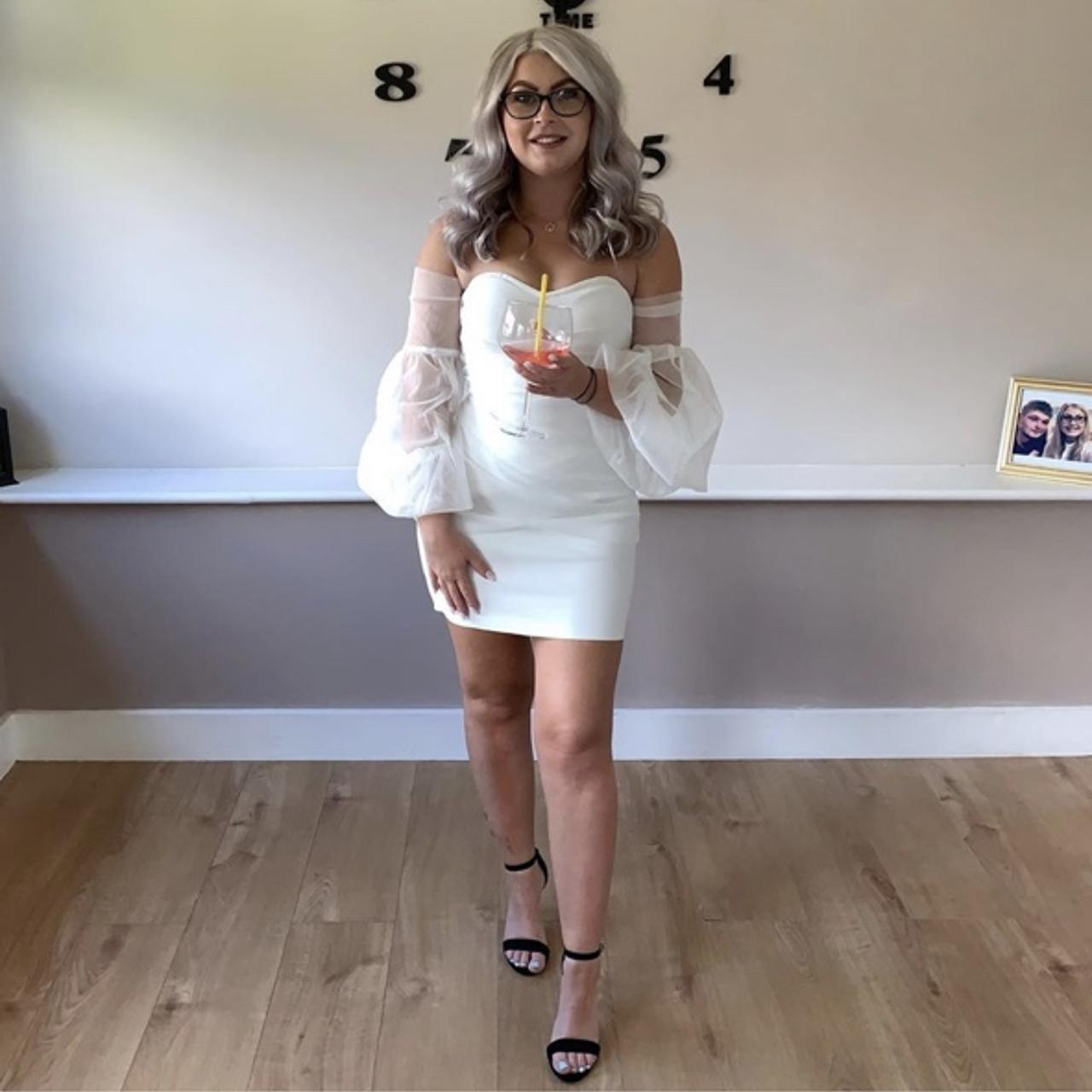 Missguided bandage zip up mini dress - size 8 - worn... - Depop