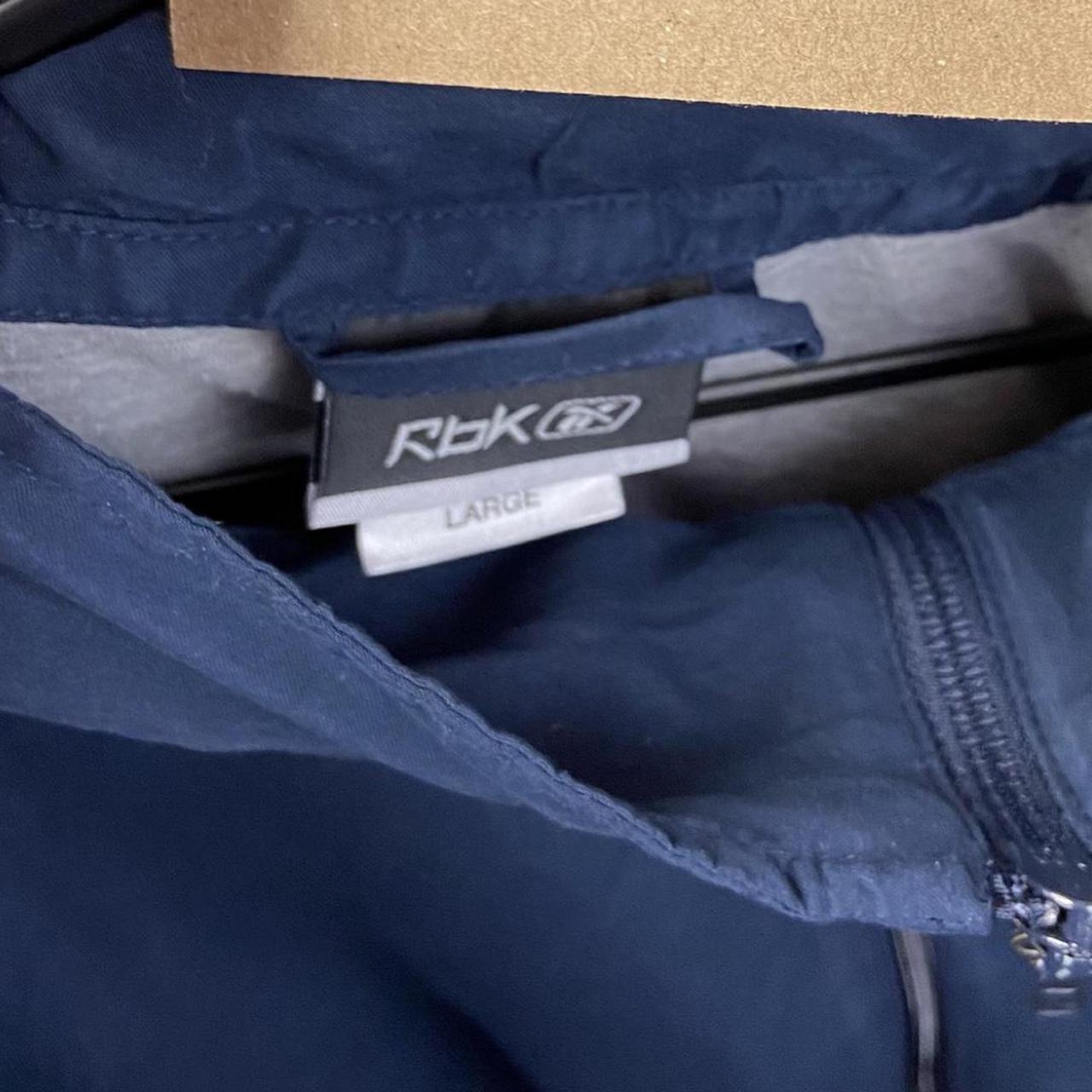 Reebok Size Large Blue Track Jacket Model 6'0 wears... - Depop