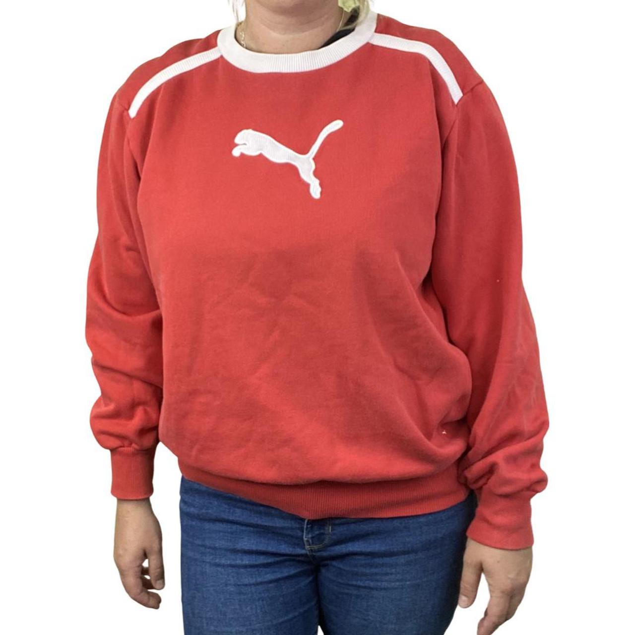 Red Puma Retro Style Jumper/sweater In Good... - Depop