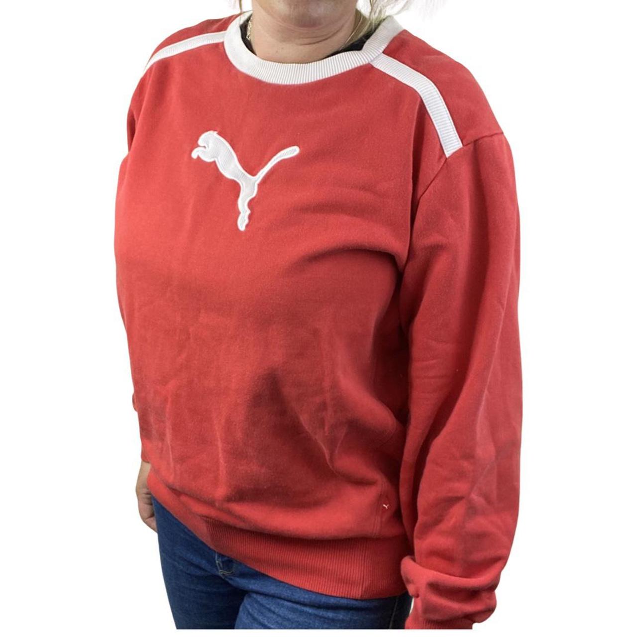 Red Puma Retro Style Jumper/sweater In Good... - Depop