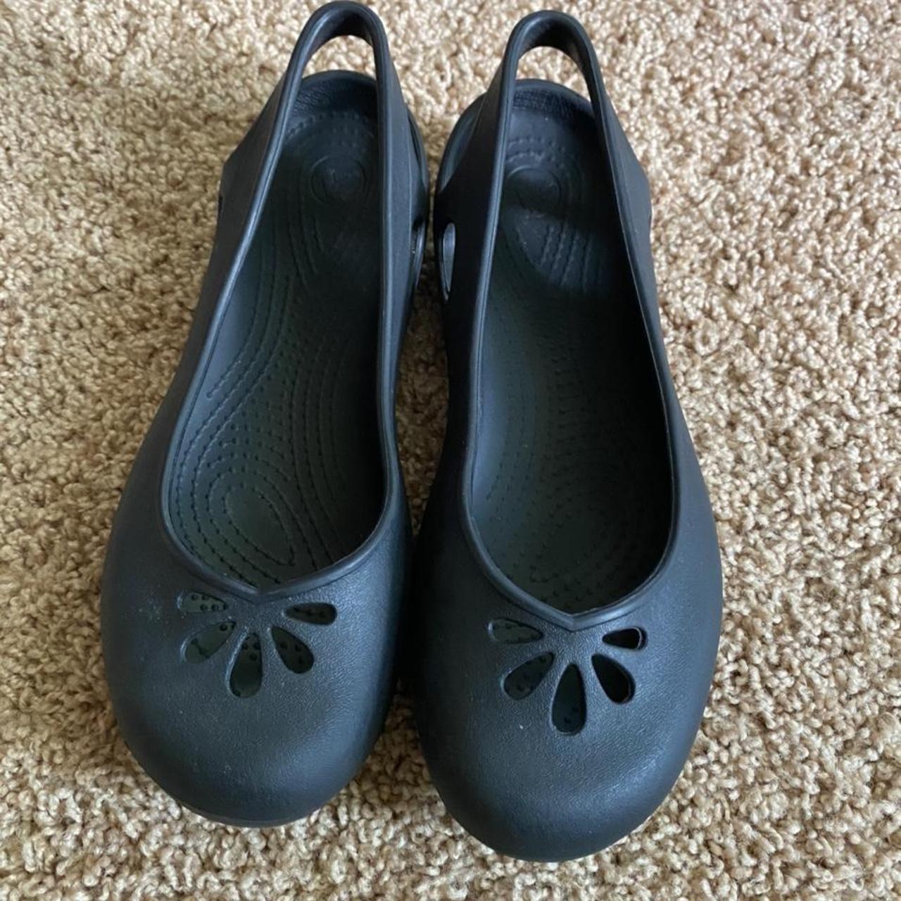 Crocs Women's Black Sandals | Depop