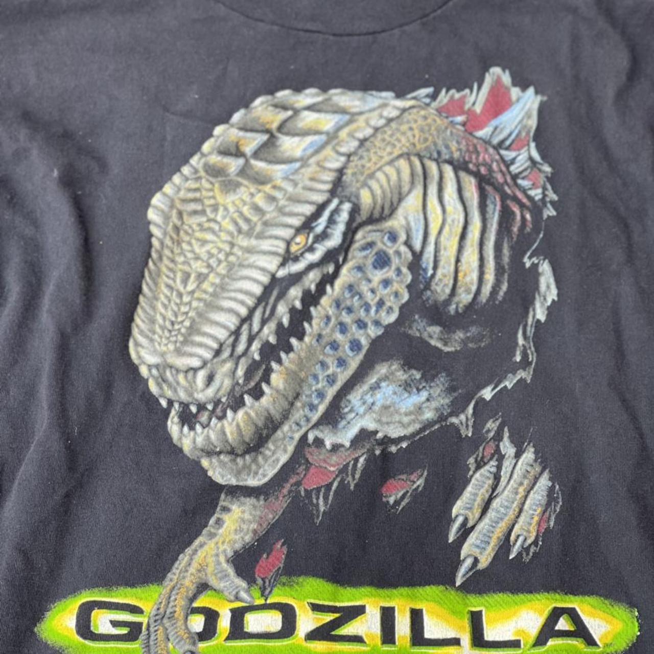 90s GODZILLA tee Tagged xl fits M-L Open to... - Depop
