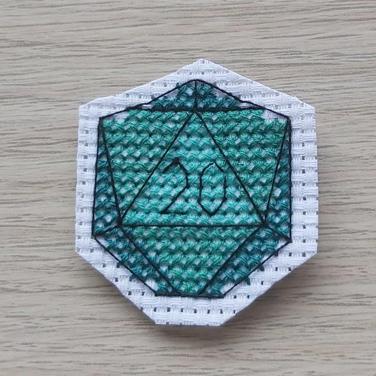 Dnd d20 cross stitch patch! Would look super cute... - Depop