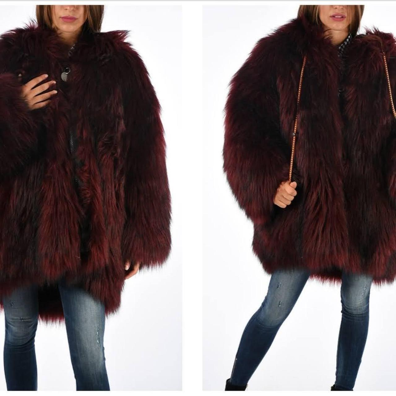 Diesel Women's Black and Purple Coat | Depop