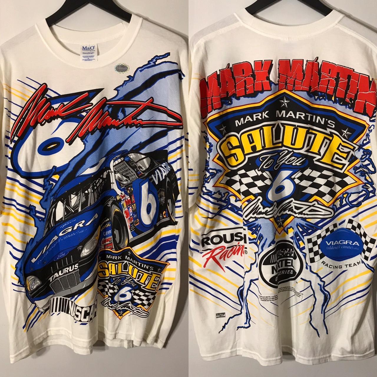 Vintage Mark Martin Nascar all over print size XL... - Depop