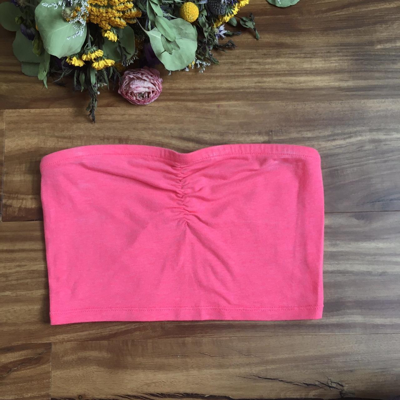 Neon pink tube top. Has elastic around the top.... - Depop
