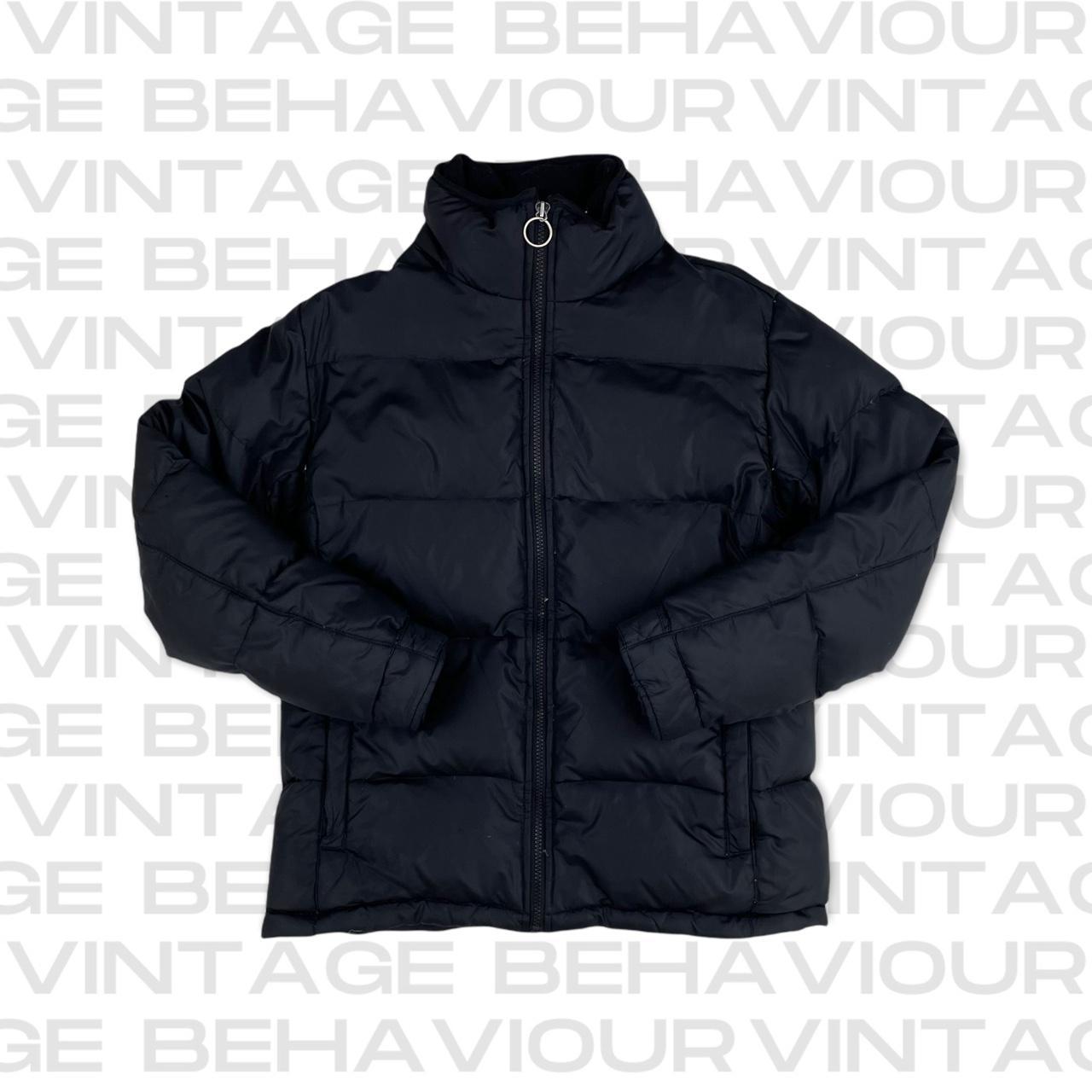 Vintage Naf Naf Puffer Jacket Black Arm lining... - Depop