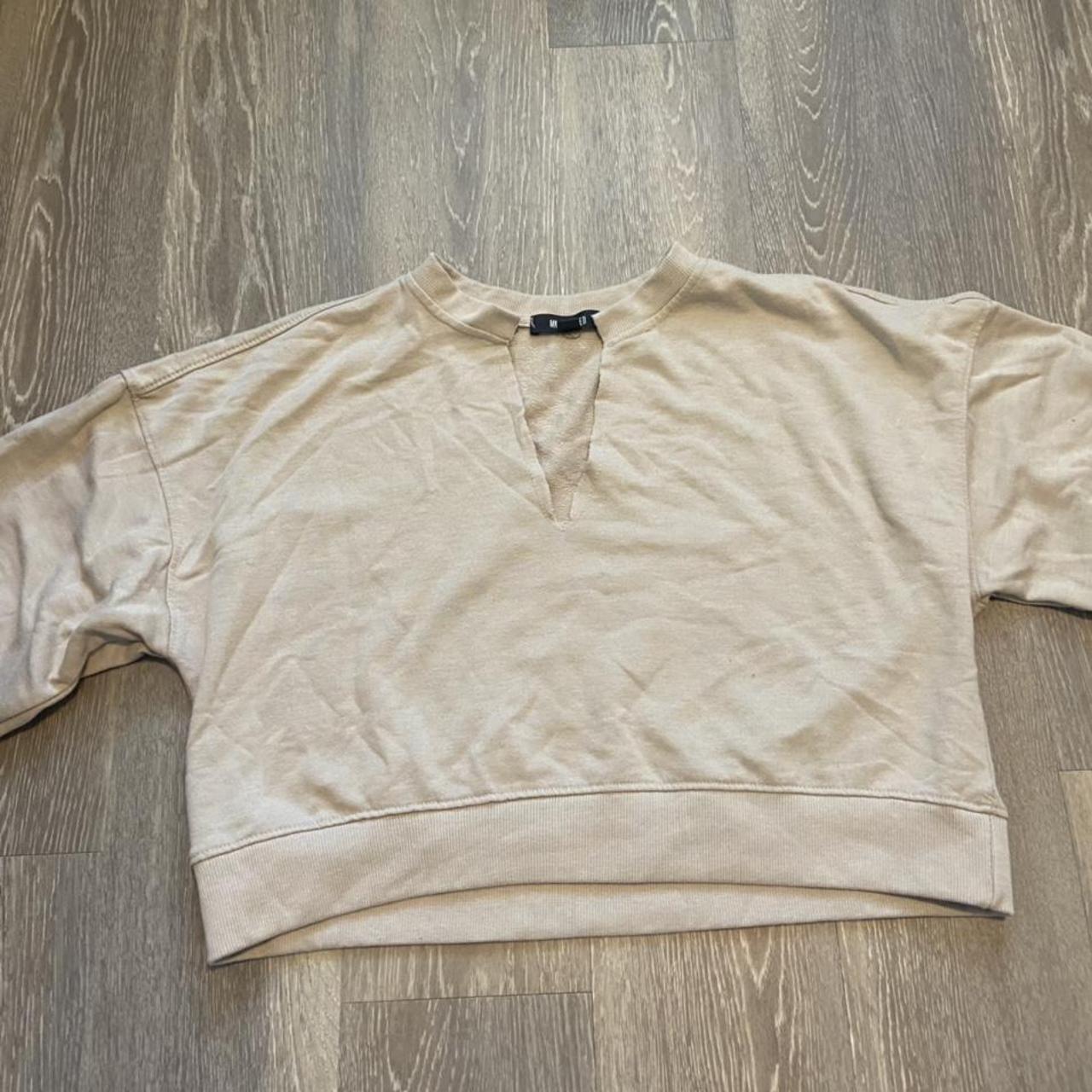 Missguided Women's Cream and Tan Sweatshirt | Depop