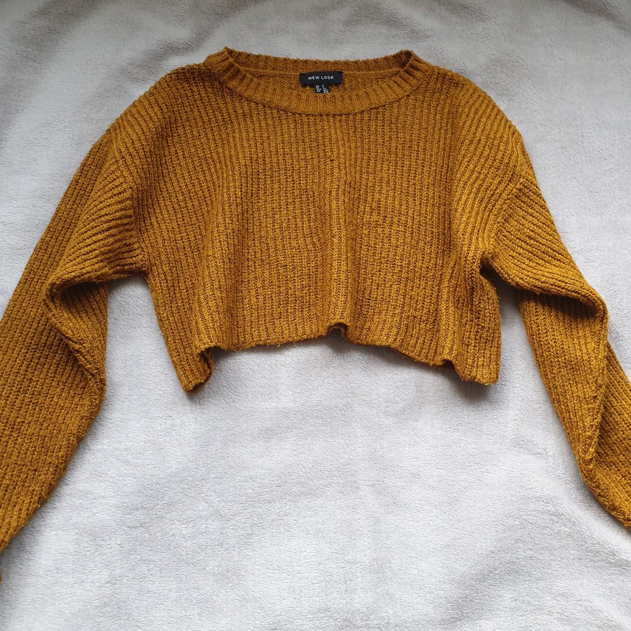 Cute knitted mustard cropped jumper from New Look.... - Depop