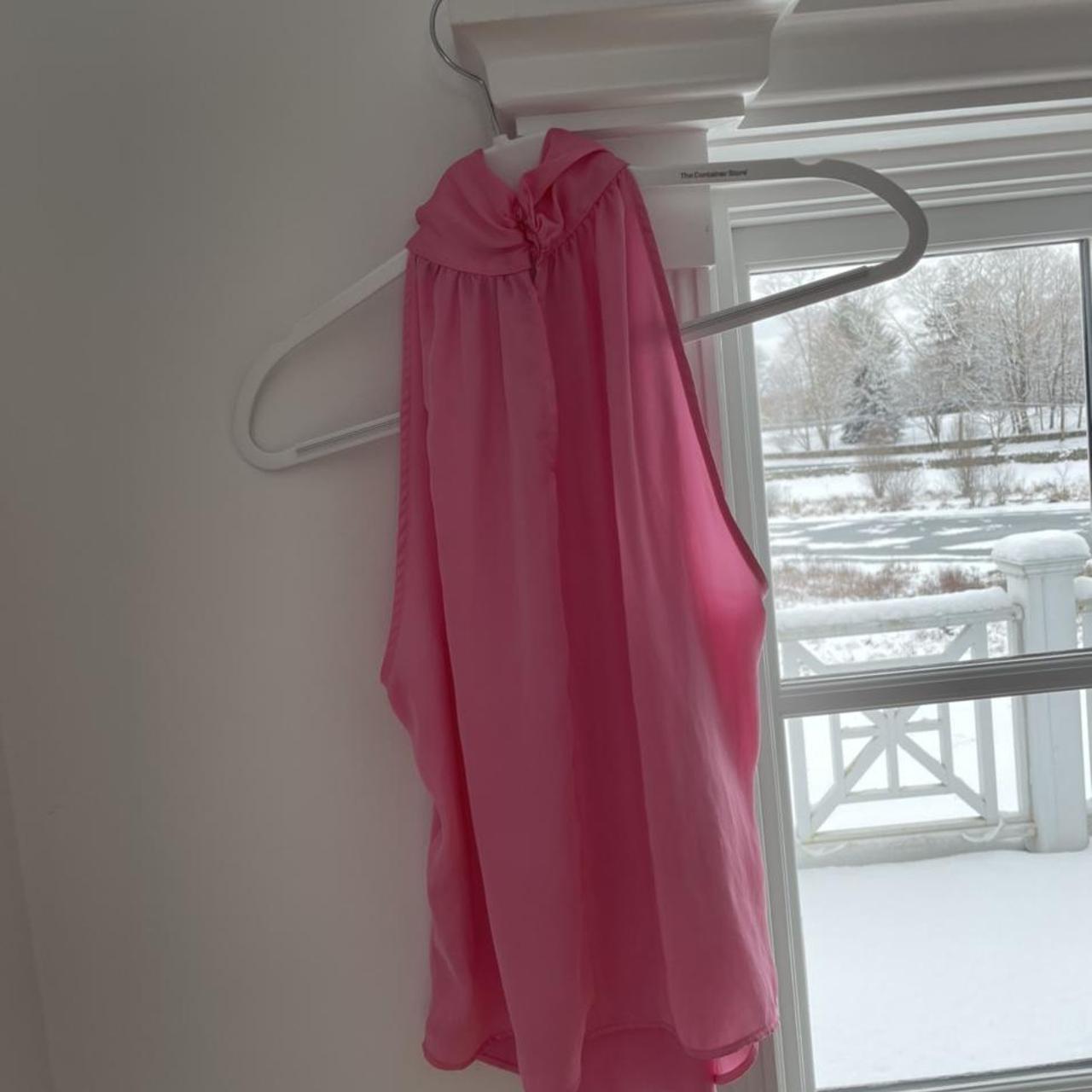 Zara too, hot pink, satin material, never worn,... - Depop