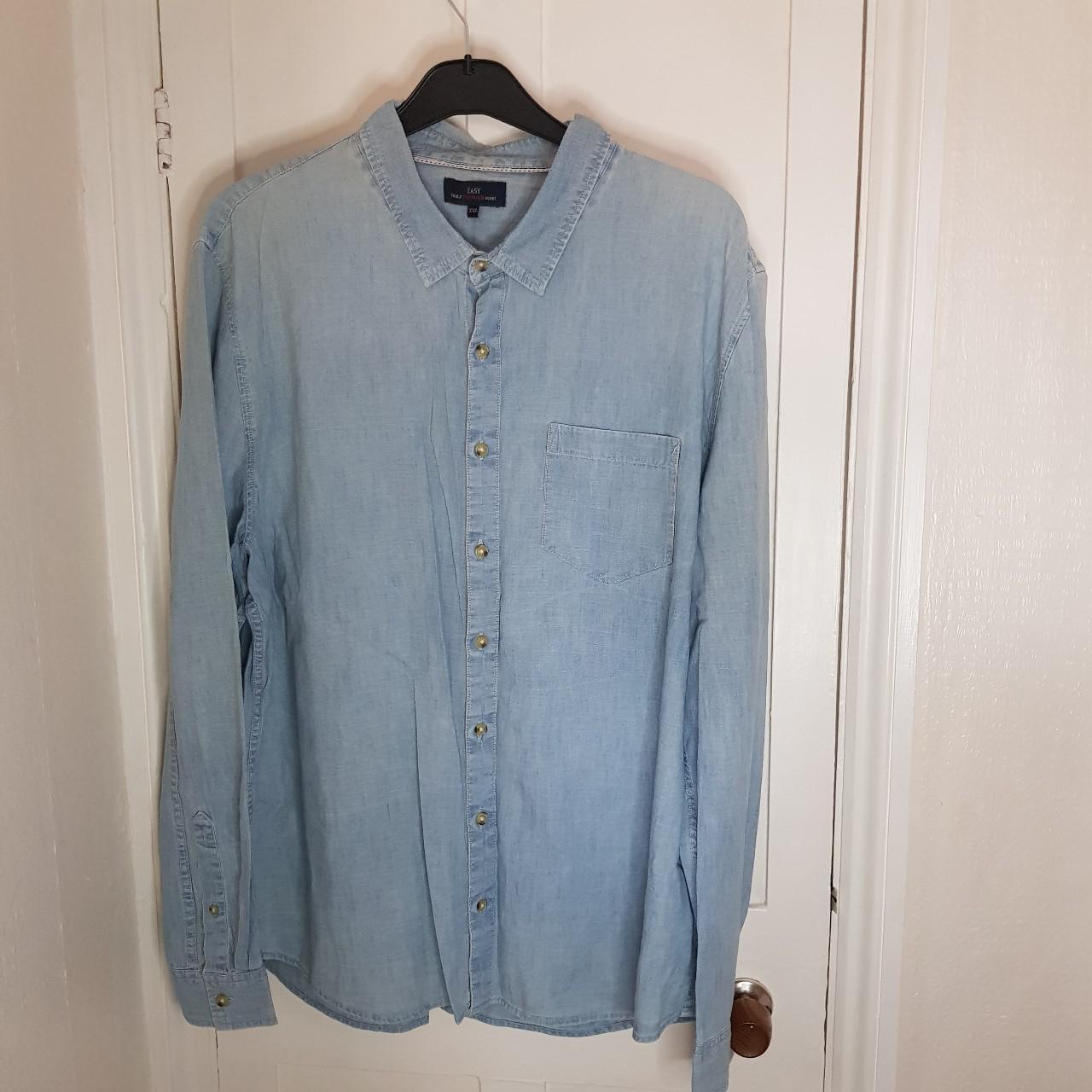 Denim shirt Light denim shirt, worn few times and... - Depop