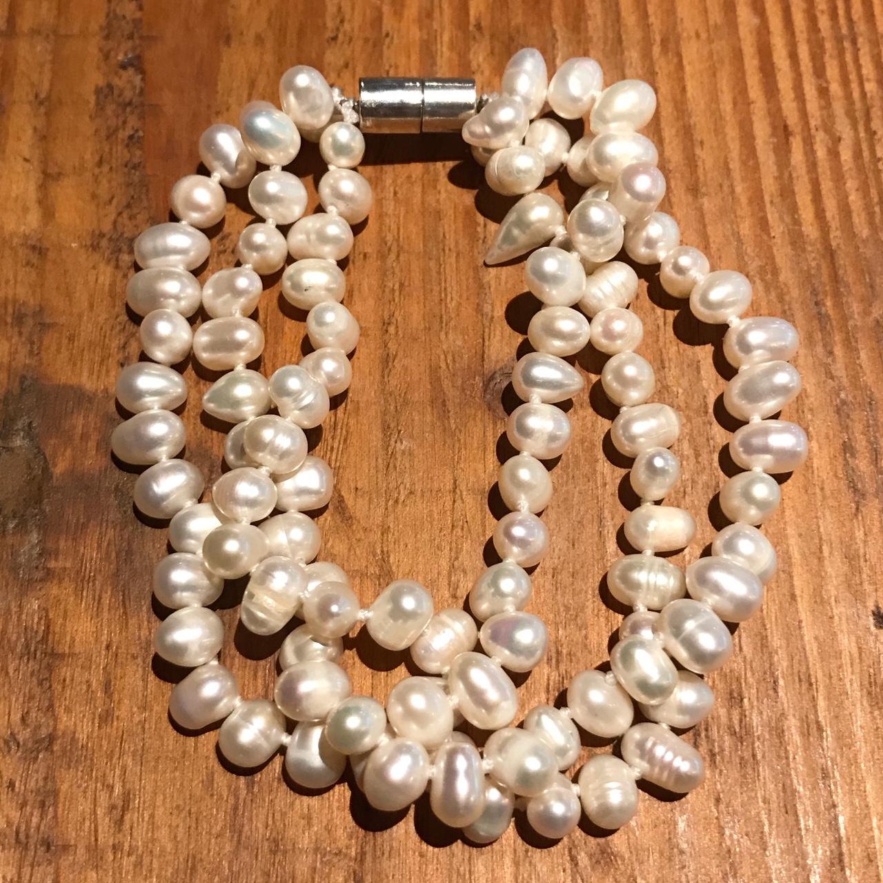 Three string pearl bracelet. Never worn, brand... - Depop