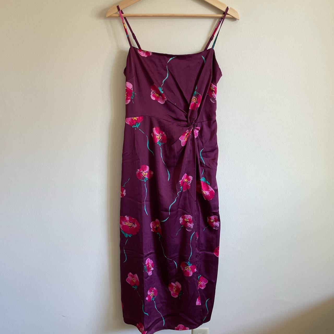 Lush midi satin slip dress size S with adjustable... - Depop