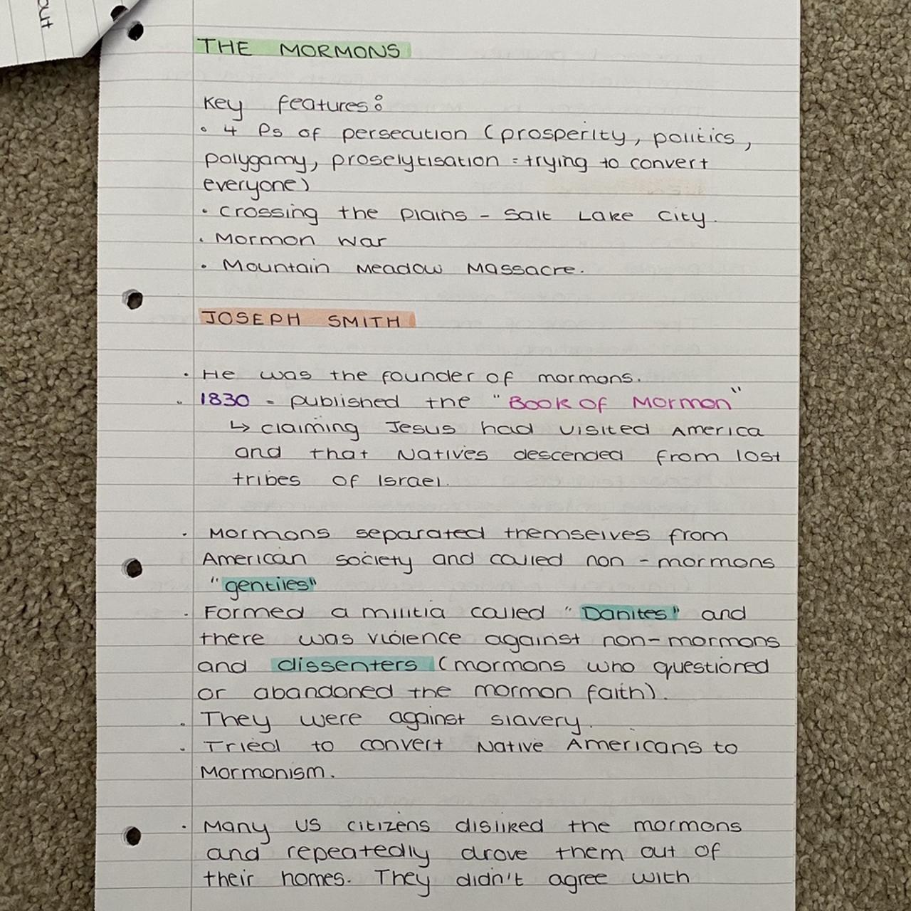 AQA GCSE history revision notes for America... - Depop