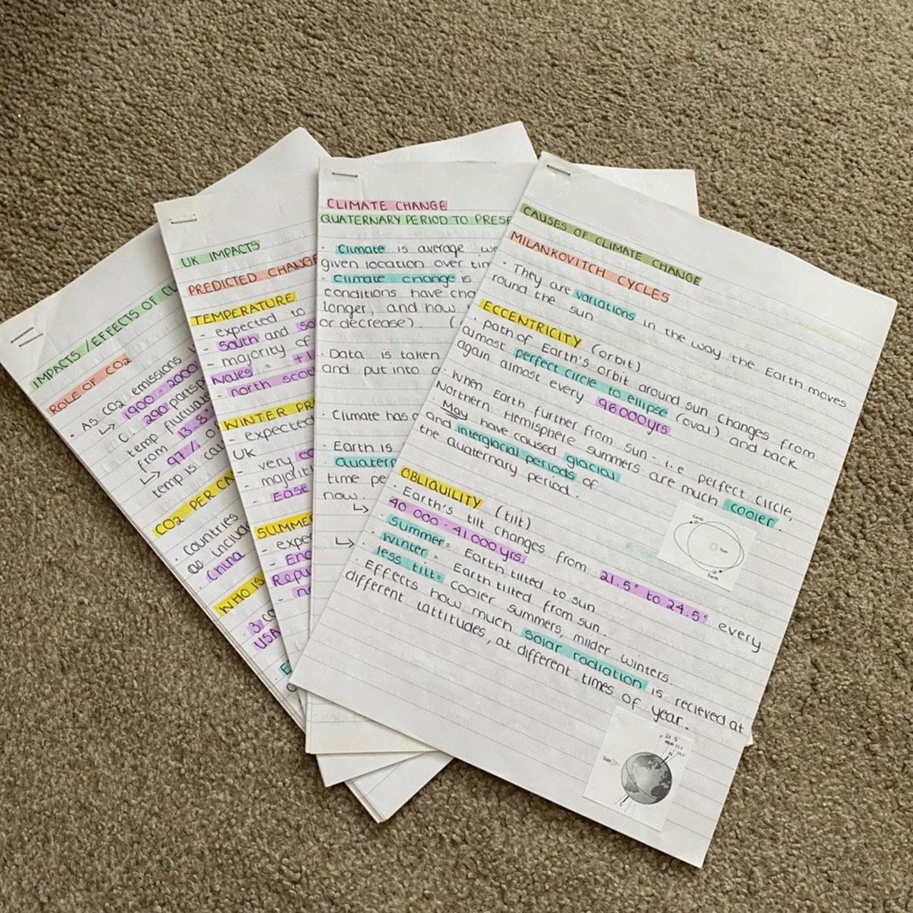 GCSE Geography notes - OCR B course - Climate Change... | Depop