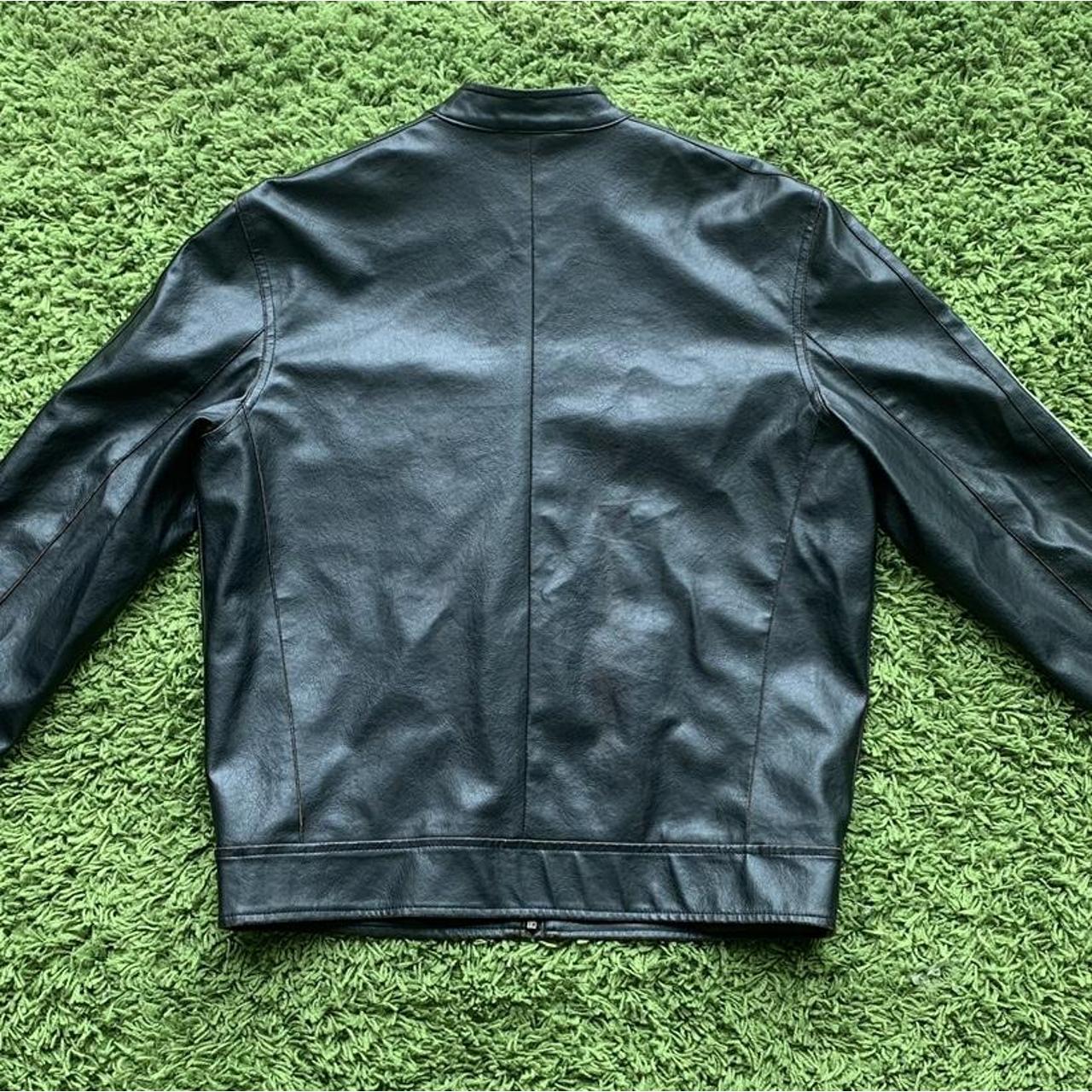 Vintage Leather Jacket Toxic Hazard Black lather... - Depop