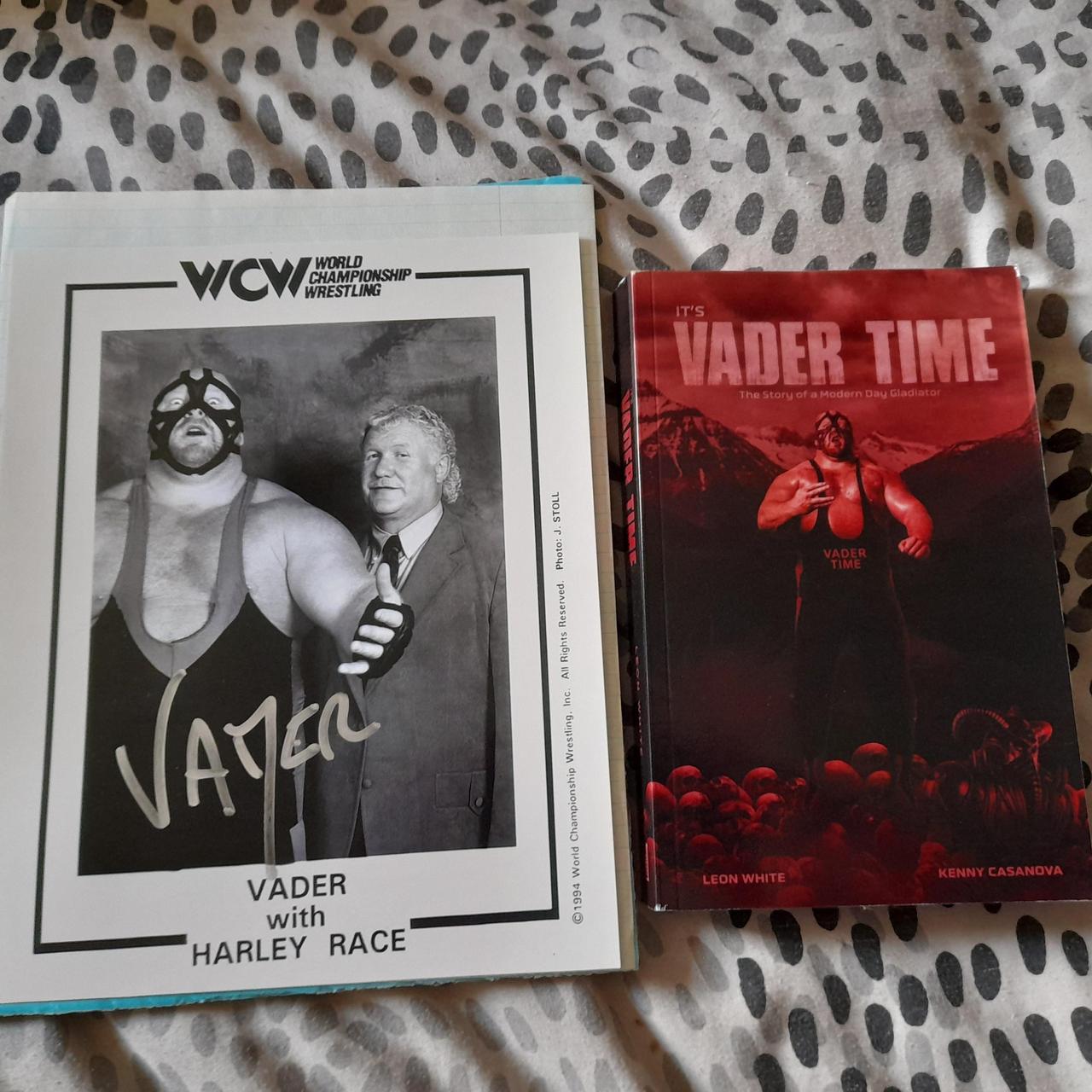 Signed/Autographed Big Van Vader WCW photo with... - Depop