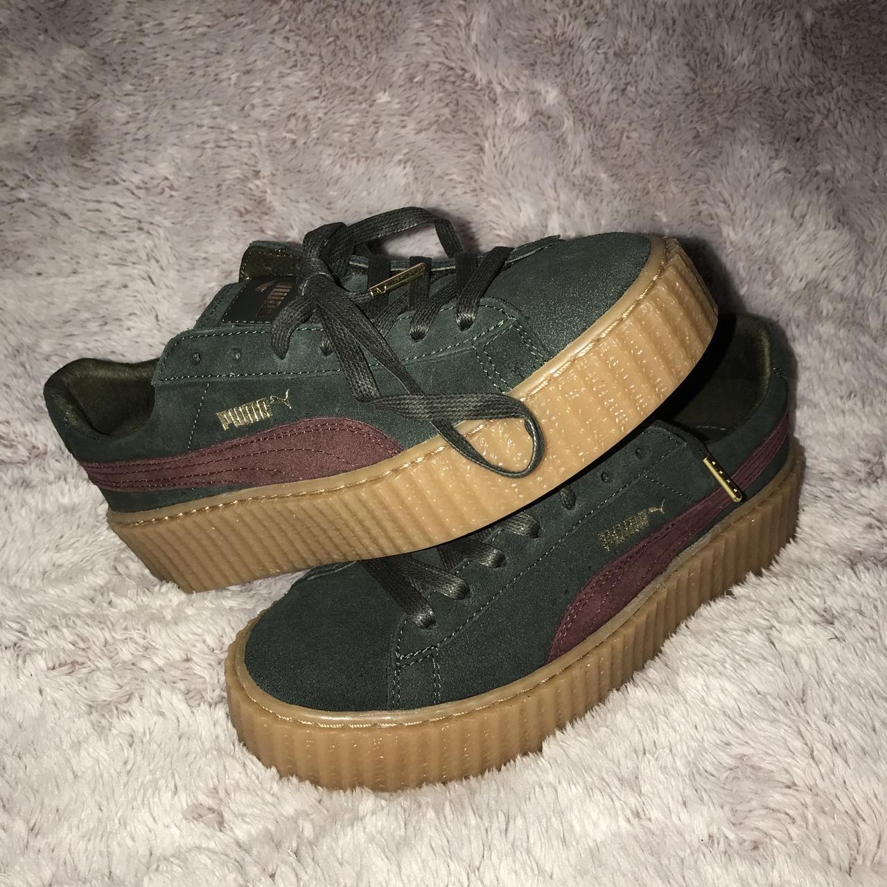Puma x Fenty Suede Creepers in the color green on... - Depop