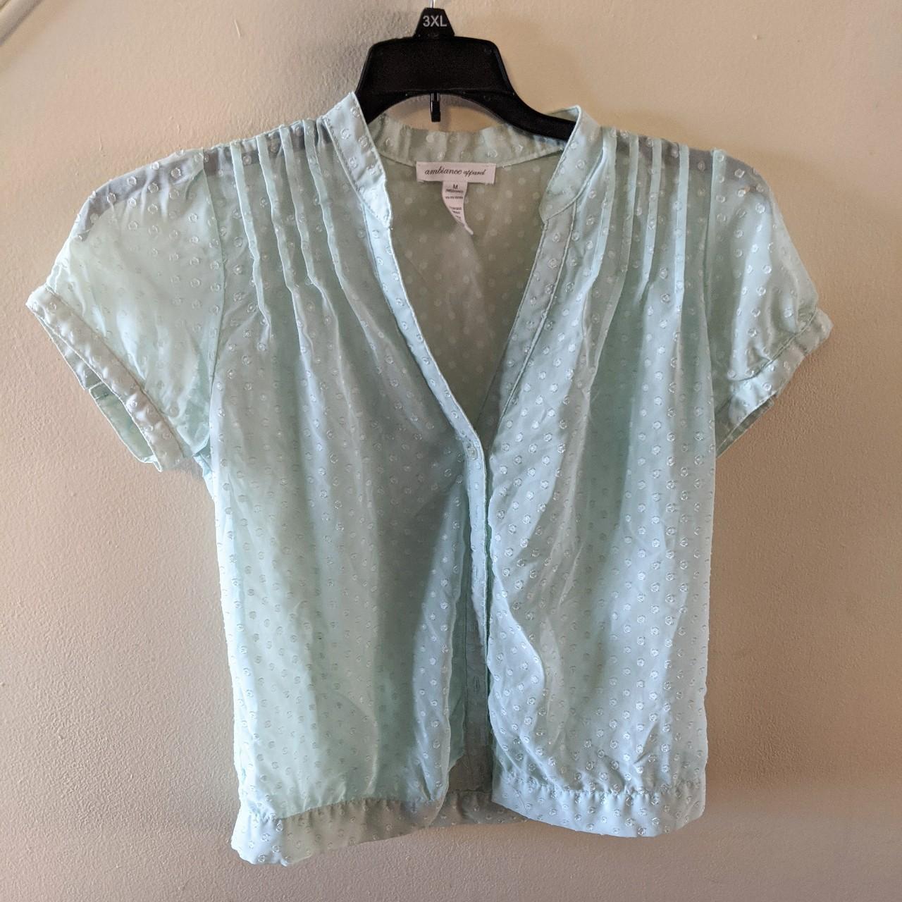Ambiance Apparel Women's Blue Blouse | Depop