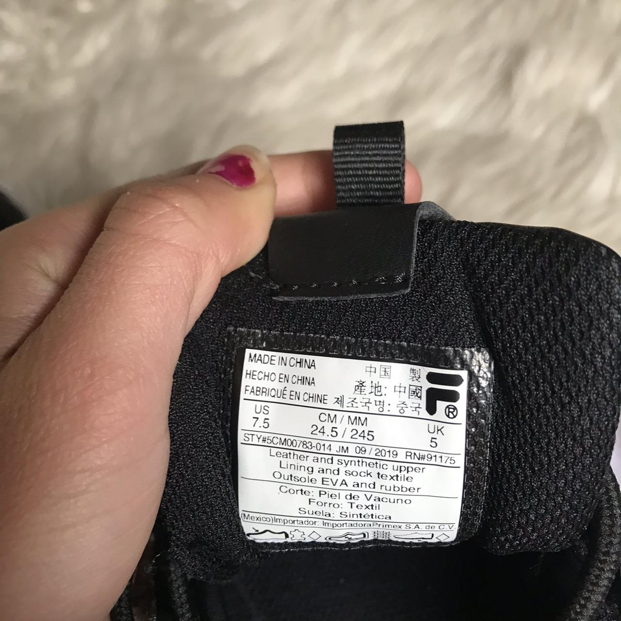 Fil D- Formation. Black fila shoes Size: 7.5 in... - Depop